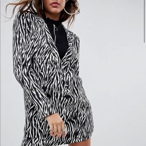 ASOS | Jackets & Coats | Asos Blazer Dress Zebra Print | Poshmark